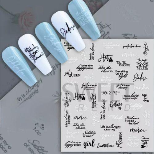 Adesivo Película De Unhas Gringa 3d Frases Palavras Manicure - Ginga ...