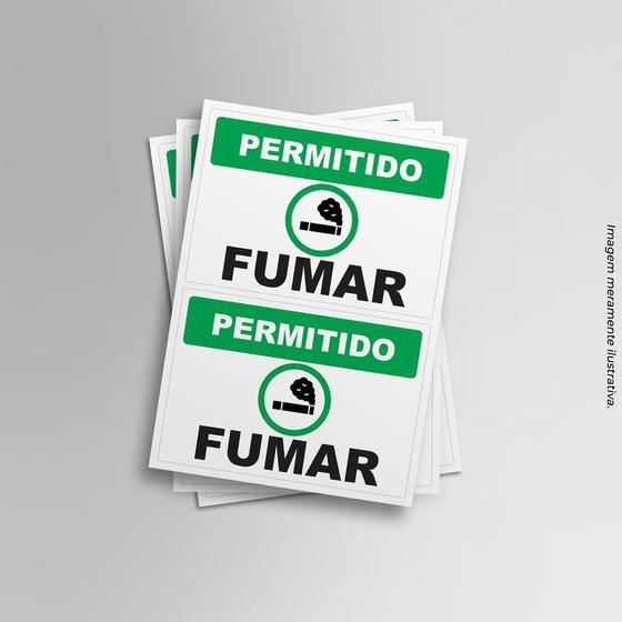 Adesivo Sinalização Permitido Fumar - PRESENTE-BRINDE - Placa de ...
