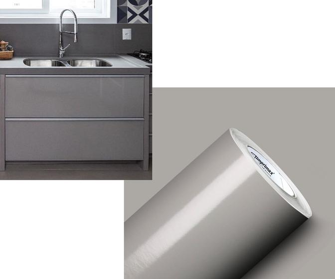 adesivo vinil envelopamento alta qualidade 2Mx50cm Cinza Claro - Marca ...