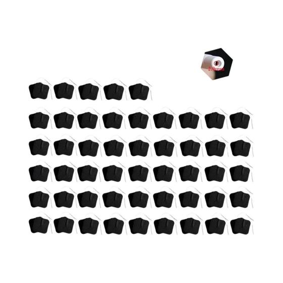 Adesivos De Gel Pretos Para Massageador Corporal EMS 50/100 TENS Acupuntura Moxibustão ...