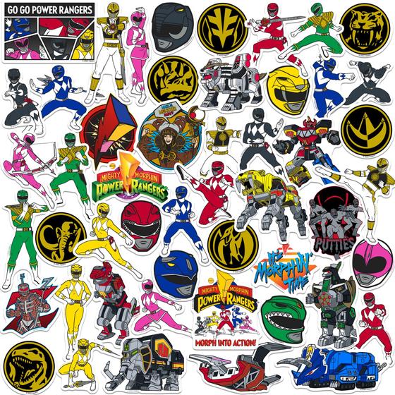 Adesivos Variety Pack GRAPHICS & MORE Mighty Morphin' Power Rangers 50 ...