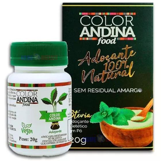 Adoçante Em Pó 100% Natural Stévia 20g - Color Andina - Adoçante ...
