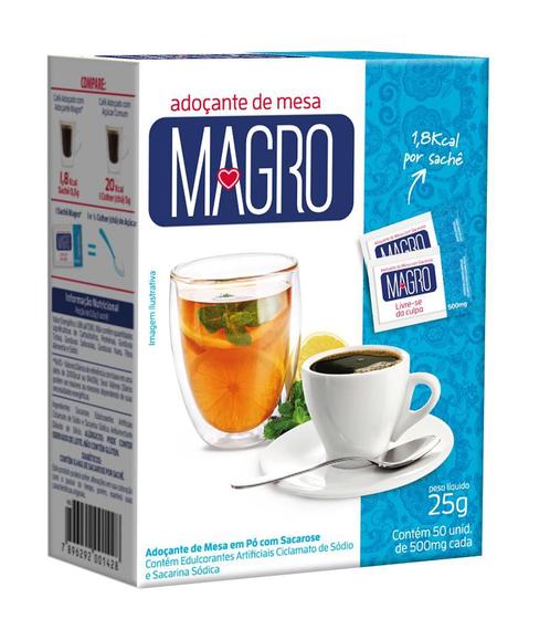 Adocante Magro Tradicional Sache Cartucho 50 X 0,5g - Adoçante ...