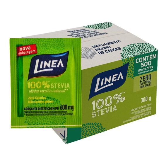 Adoçante Stevia 100% Natural Linea Zero Calorias Sem Glúten Caixa 500 ...