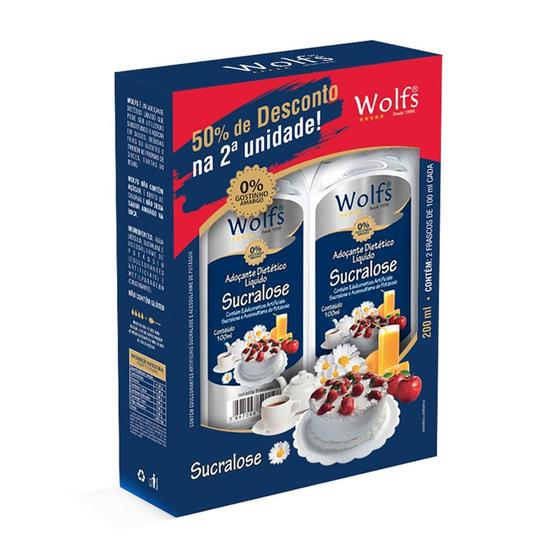 Adoçante Wolfs Sucralose Gotas 2 Unidades 100ml cada 50% de Desconto na ...