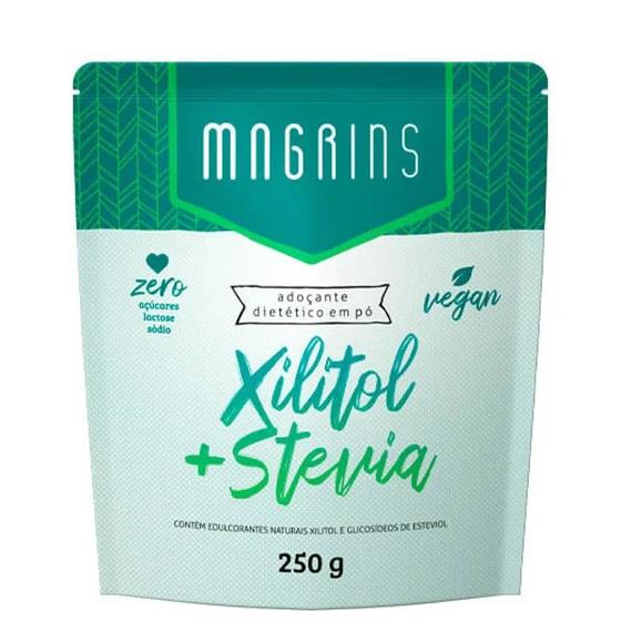 Adoçante Xilitol com Stevia em Pó Magrins 250g - STEVIA SOUL - Adoçante ...