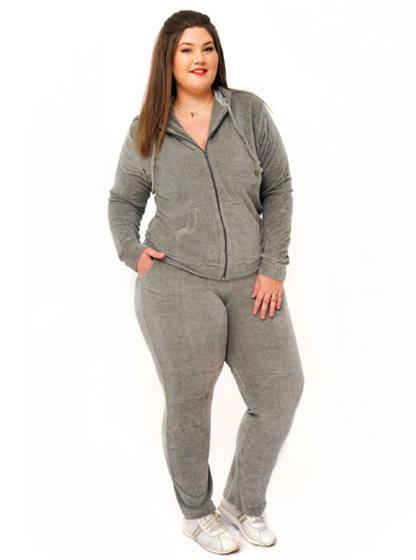 Agasalho Feminino de Plush, Plus Size, Com Touca - Acqua Rosa ...