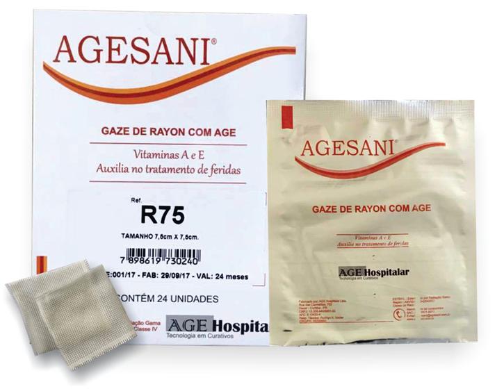 Agesani - Gaze de Rayon com AGE 7,5x75cm - Cicatrizante Dermocosmético ...