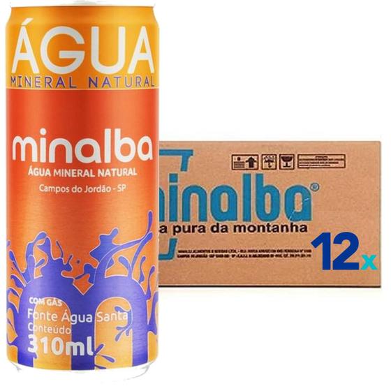 Agua Mineral Com Gás Minalba Lata 310Ml (12 Unidades) - Água Mineral ...