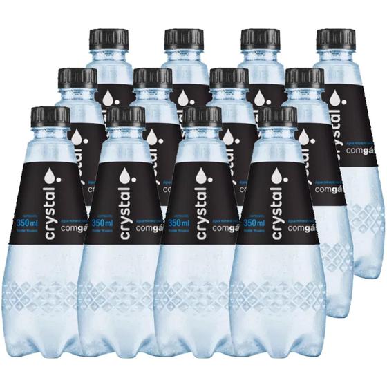 Água Mineral Natural Crystal Vip Fardo C/ Gás 12 Unidades 350ml - Água ...