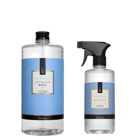 Água perfumada spray com refil 500ml via aroma lavanderia - Água de ...