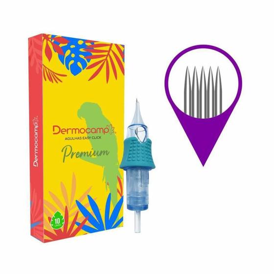 Agulha Easy Click Premium Tattoo 5f Linear 0.30mm - Cx C/10 - DERMOCAMP - Agulha para Dermógrafo ...