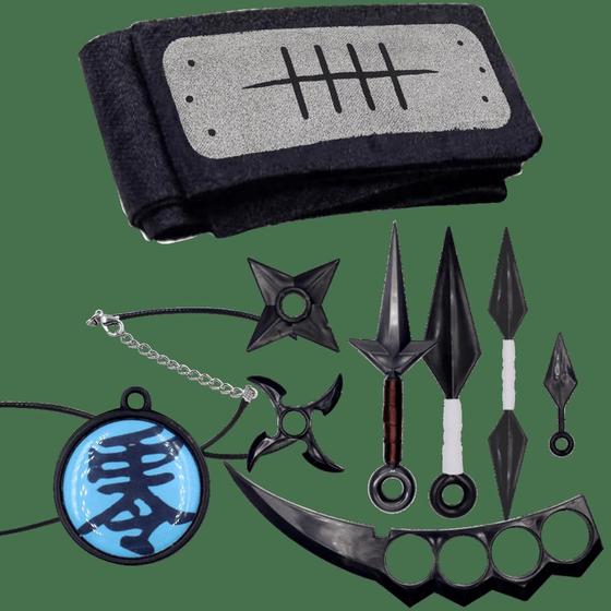 Akatsuki Bandana Itachi Colar + Kit Kunai Ninja Anime Naruto - Colar ...