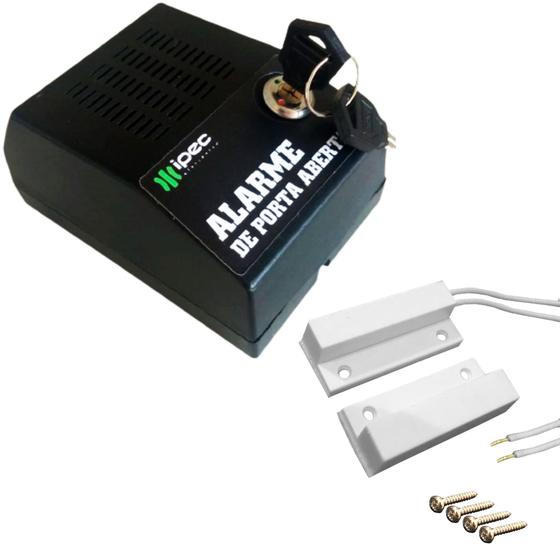 Alarme Indicador Portão Porta Aberta + Sensor Magnético Sobrepor com ...