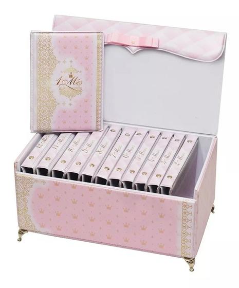 Álbum Fotográfico Box Luxo Mesversário Minha Princesa 480 Fotos 10x15 ...