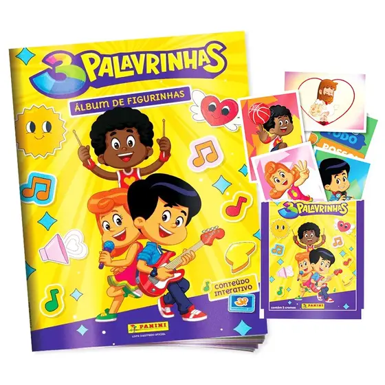 Album Três Palavrinhas Louvor a Deus + 50 Figurinhas Música Cristã ...