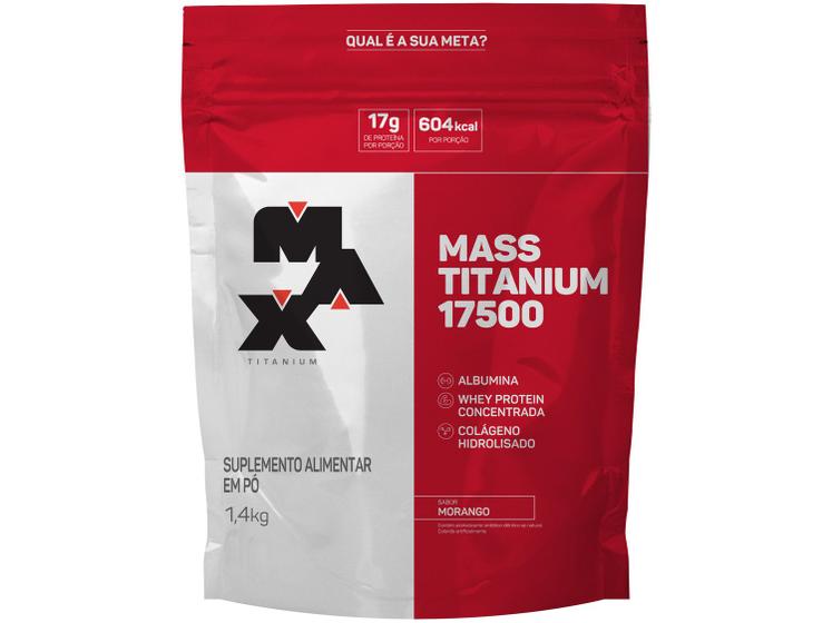 Albumina Max Titanium Mass Titanium 17500 - em Pó 1,4kg Morango ...