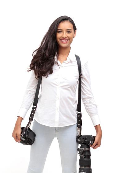 Alça Dupla New Slim Em Couro Legitimo Cameras Dslr Double Strap ...