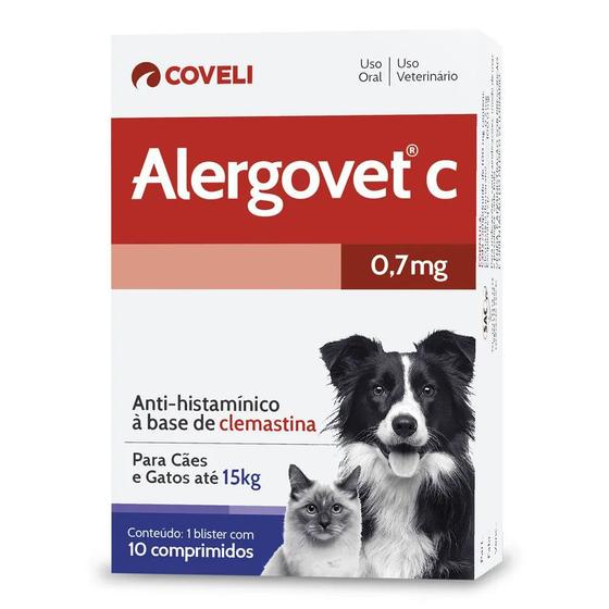 Alergovet C 0,7mg - Anti-histamínico a base de Clemastina para Gatos e ...