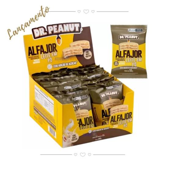 Alfajor Com Whey Protein Bolacha 12un De 55g Cada Dr Peanut Leite em Pó ...