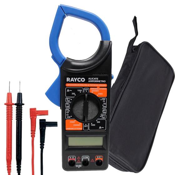 Alicate Amperímetro Digital AC 1.000A Profissional Rayco - Alicate ...