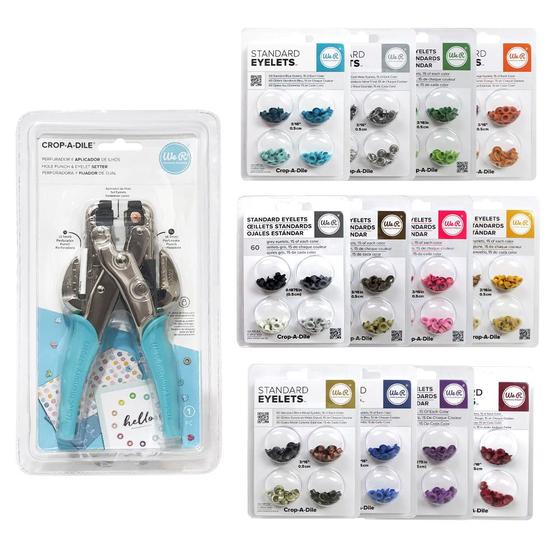 Alicate Crop-a-dile + 6 Conjuntos de Ilhóses Escolha a Cor - WE R ...