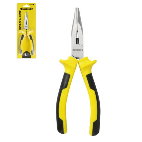 Alicate De Bico Fino Longo Meia Cana 6 Polegadas 165mm Cabo Emborrachado Ergonômico Multiuso ...