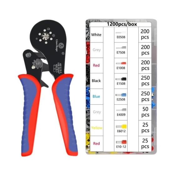 Alicate De Crimpagem De Terminal Tubular Pequeno HSC12 Kit Elétrico De ...