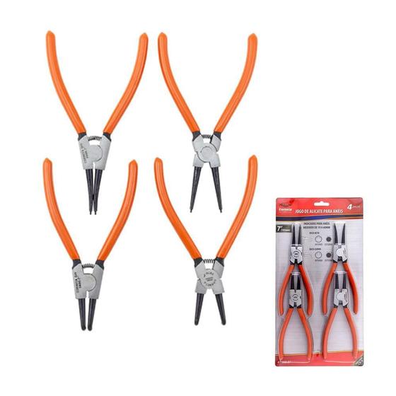 Alicate Extrator Anéis Kit Alicates Bico Curvo Reto Trava - Corneta ...