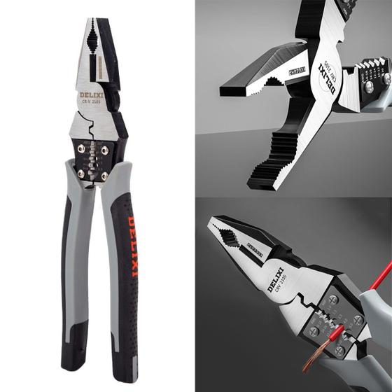 Alicate Universal Multifuncional 9 Polegadas Ferramenta Profissional Ponta Agulha Achatada e ...