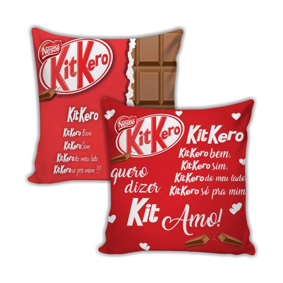 Almofada Doce Desejos Tema Chocolate Kit Kat Estampa Frente e Verso ...
