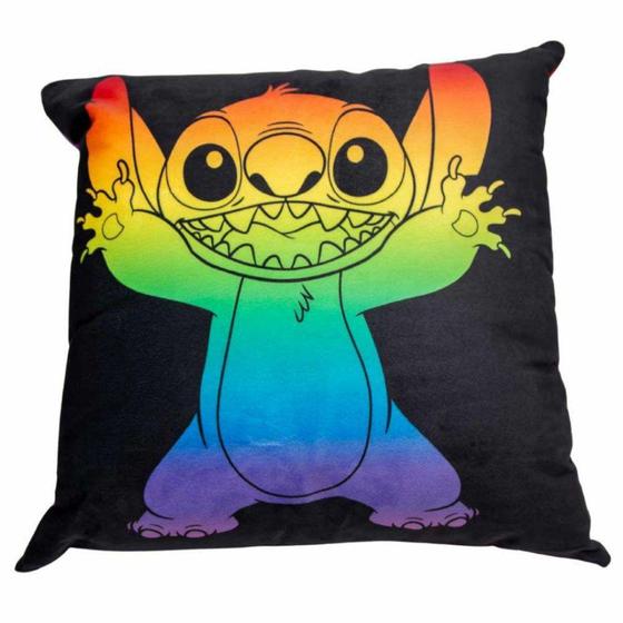 Almofada Stitch Pride Orgulho LGBT+ Aveludada 40x40cm Oficial Disney ...