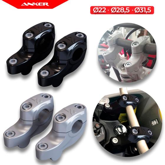 Alongador Riser de Guidao Moto Universal Mesa 22mm Guidao 22MM 28MM ou ...