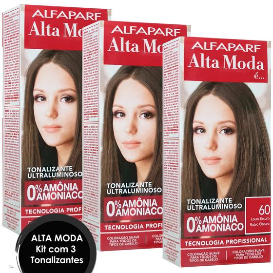 Alta Moda Alfaparf kit c/ 3 Tonalizantes 60 Louro Escuro 120g - Tinta ...