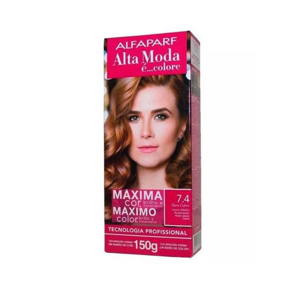 Alta Moda Tinta 7.4 Louro Médio Acobreado 150g - Tinta de Cabelo ...