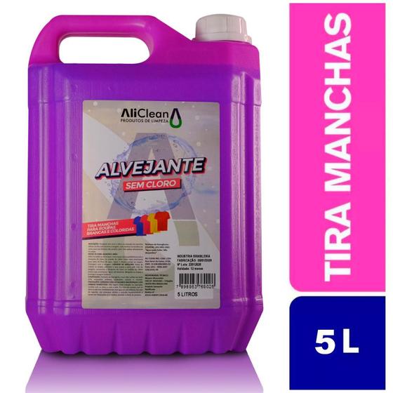 Alvejante Sem Cloro Concentrado Roupa Branca E Colorida 5 Lt - AliClean ...