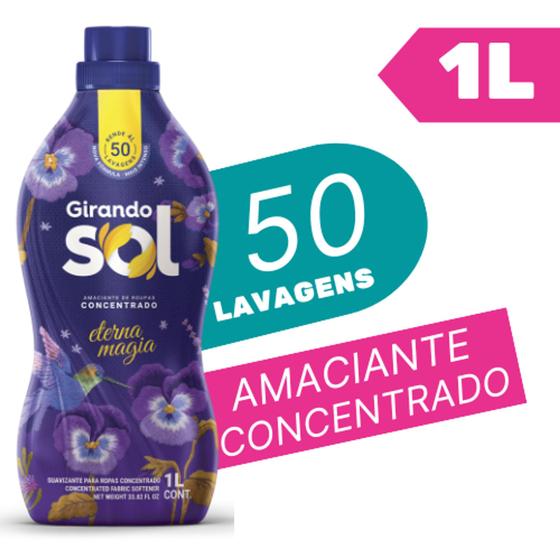 Amaciante Concentrado Girando Sol 1 Litro Roxo Eterna Magia - Amaciante ...