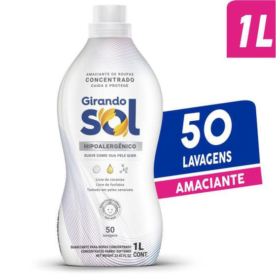 Amaciante Concentrado Girando Sol Hipoalergenico 1 Litro - Amaciante ...