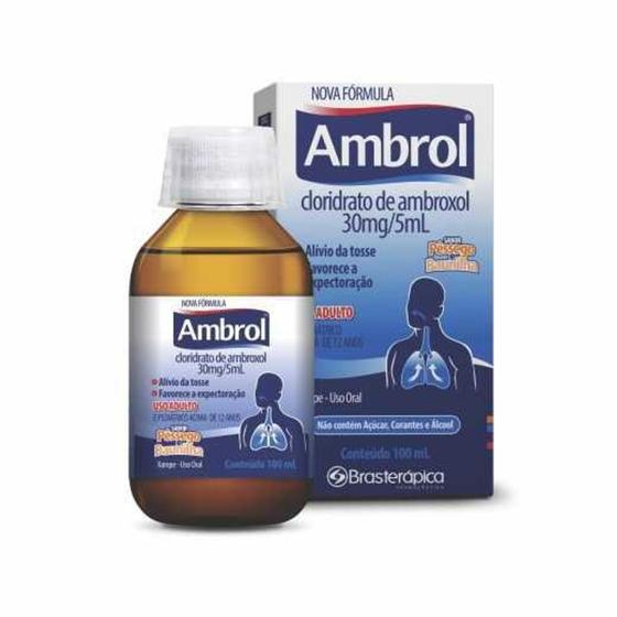 Ambrol Adulto 30mg/5ml Sabor Pêssego e Baunilha Xarope com 100ml ...
