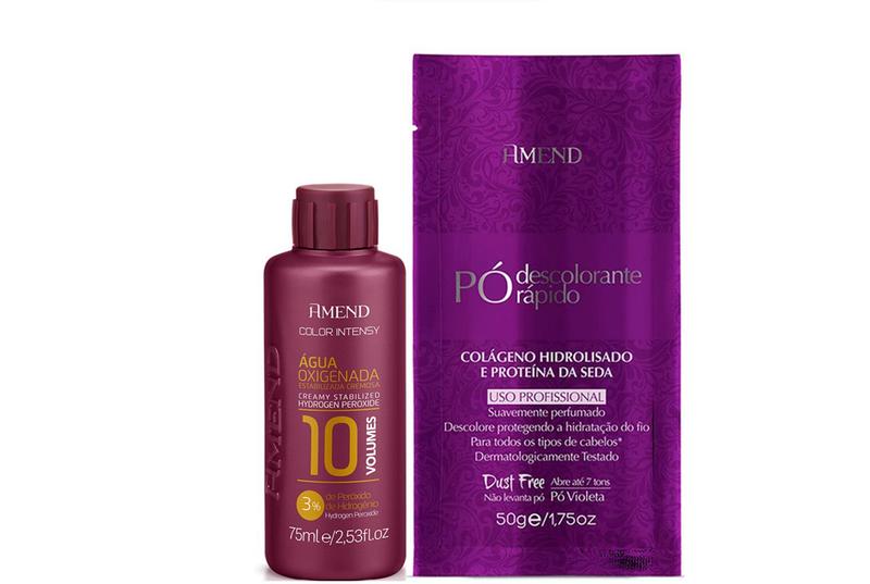 Amend Color Intensy OX 10 Volumes 75 ml + Sachê Pó Descolorante ...
