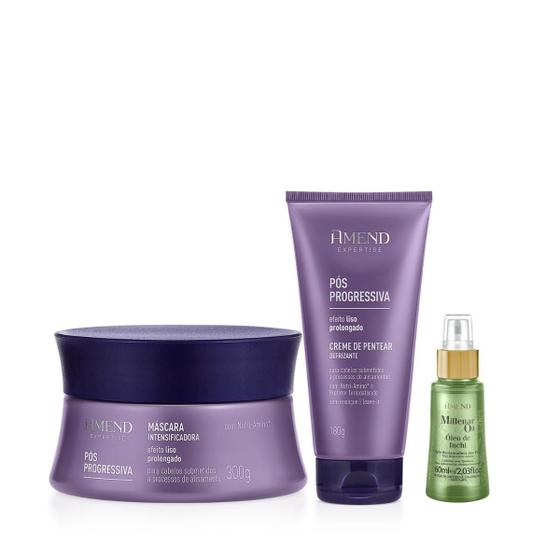 Amend Expertise Pós Progressiva Masc 300ml + Leave-in 180ml + Millenar ...