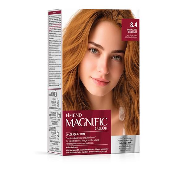 Amend - Kit Coloração Amend Magnific Color 8.4 Louro Claro Acobreado ...
