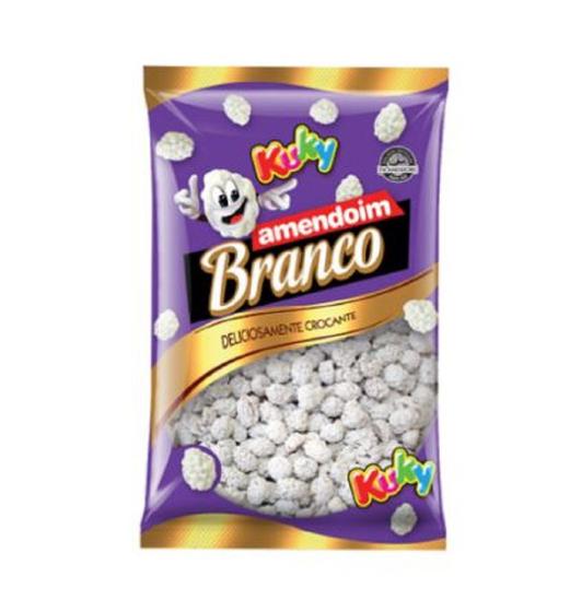 Amendoim Confeitado Branco Sabor Coco 400g Crocante Doce - Kuky ...
