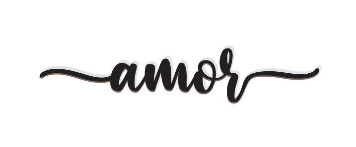 Amor Lettering 43x8cm em Madeira MDF Apliques de Parede - Império das ...