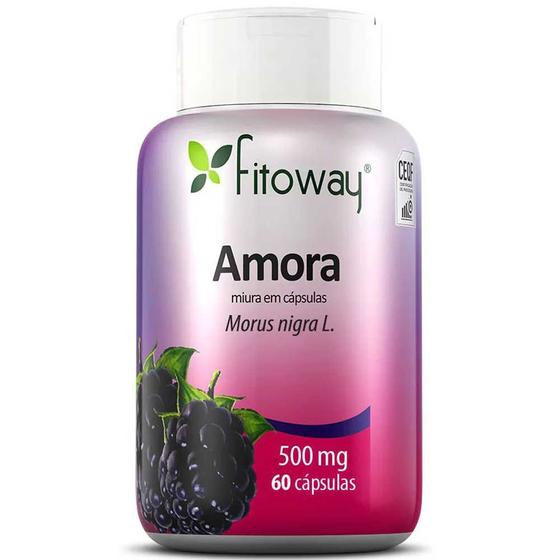 Amora Morus Nigra L. 500mg com 60 cápsulas vegana Fitoway - FTW Fitoway ...