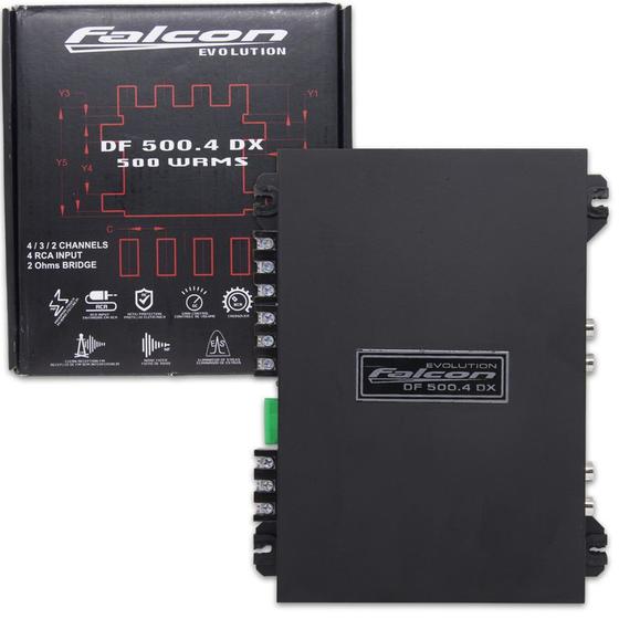 Amplificador Digital Falcon DF500.4 DX / 500 Watts 4 3 2 Canais DF 500.4 DX - Módulo Potência ...