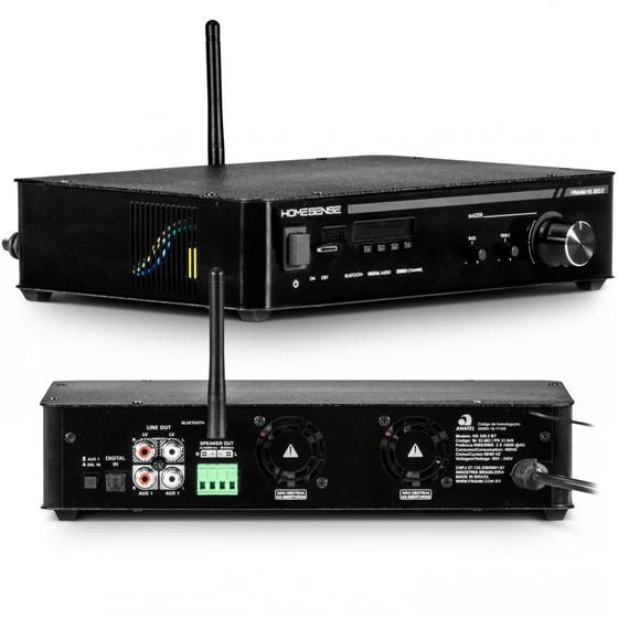 Amplificador Receiver Home Sense HS320.2 BT 320W 4 Ohms Entrada Óptica ...