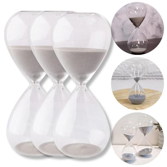 Ampulheta Timer Tempo Medidor 30 Minutos Relógio De Areia Brilhosa Cronológico Vidro Liso ...