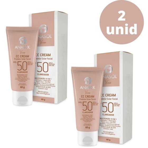 Anasol Cc Cream Protetor Solar Clareador Fps50 60g (2 Unid.) - Anasol ...