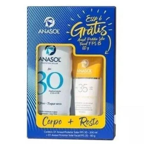 Anasol Kit Protetor Solar Corpo FPS 30 200ml + Facial FPS 35 60g ...